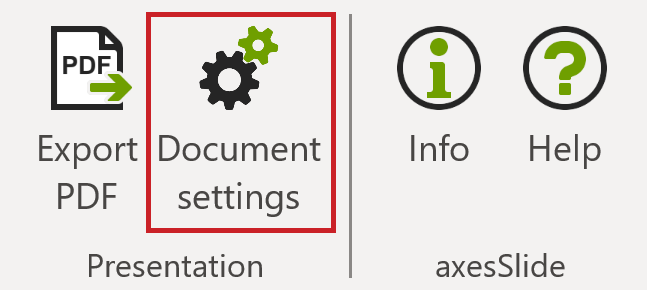 Button "Document settings" – axes4
